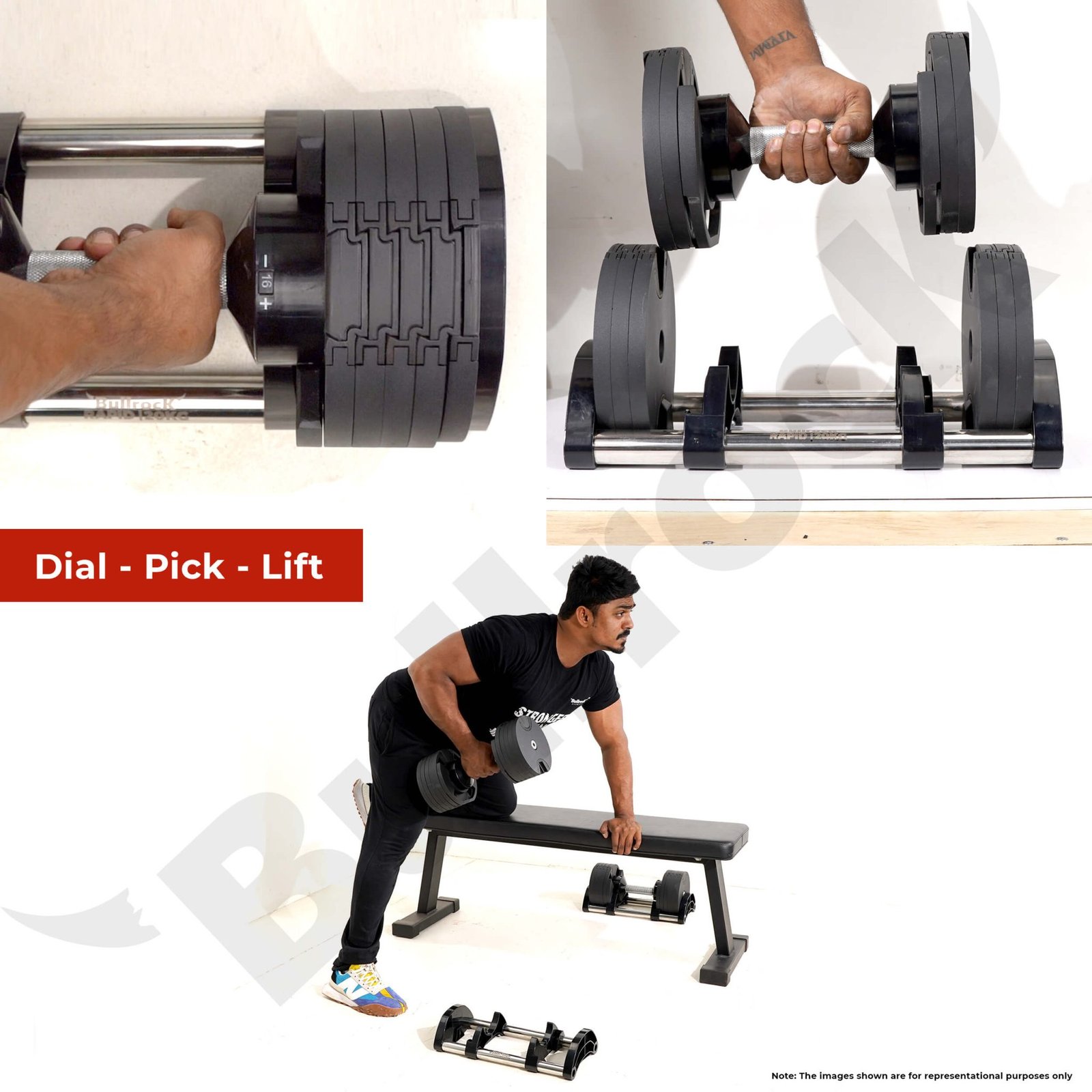 Super Rubber Dumbbells (Round Dumbbells for Gym) - BullrocK Fitness