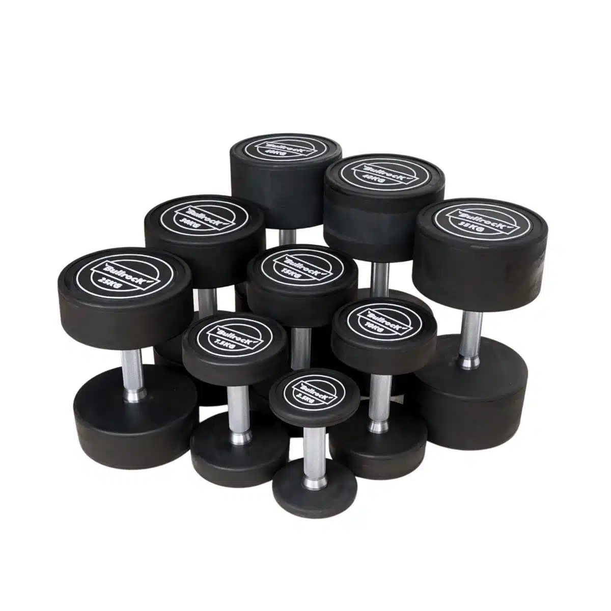 Super Rubber Dumbbells (Round Dumbbells for Gym) - BullrocK Fitness